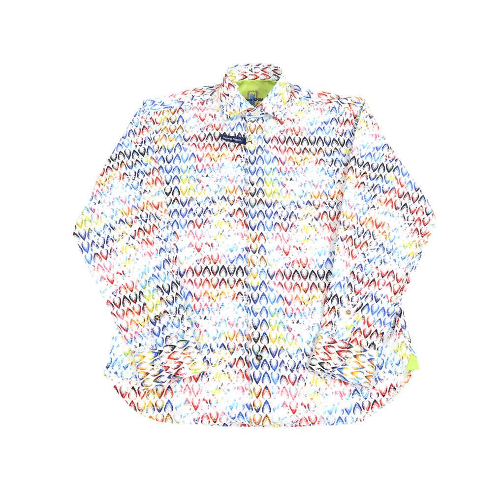 White with Multicolor V's Shirt – Luchiano Visconti Online
